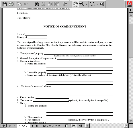 Florida - Notice of Commencement